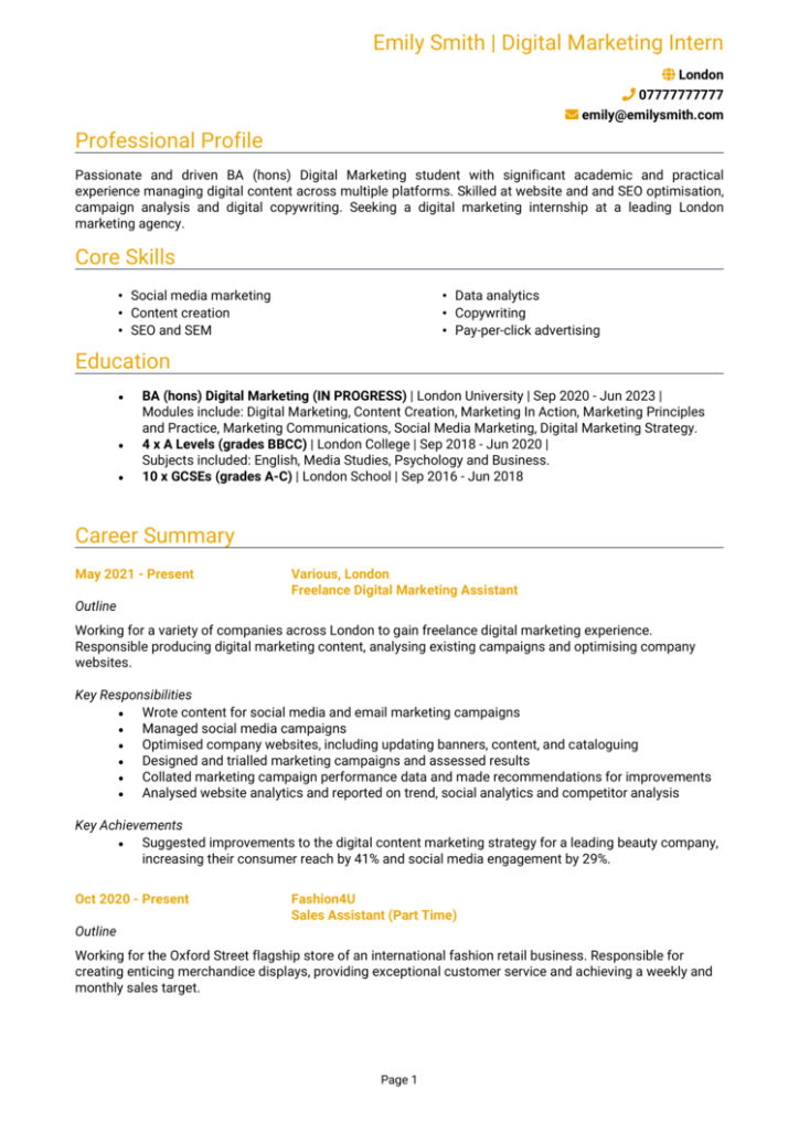 Digital Marketing Resume: 5 Examples and Writing Guide (2024)